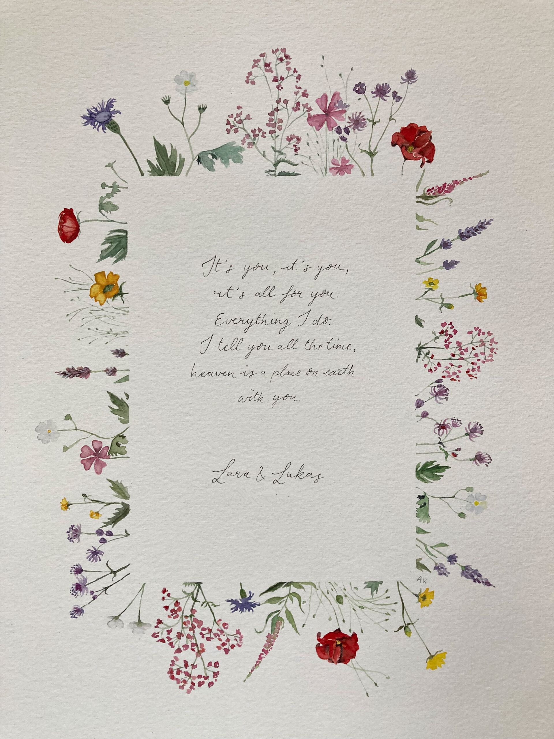 Perfektes Giveaway auf Events - Letterings mit Blumen-Aquarellen – Anja ...
